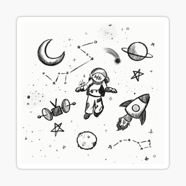 "Space doodles" Sticker by Lanu-draws | Redbubble