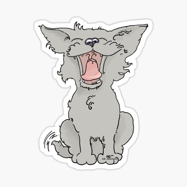 "Dog yawn" Sticker for Sale by AK-Hevonen | Redbubble