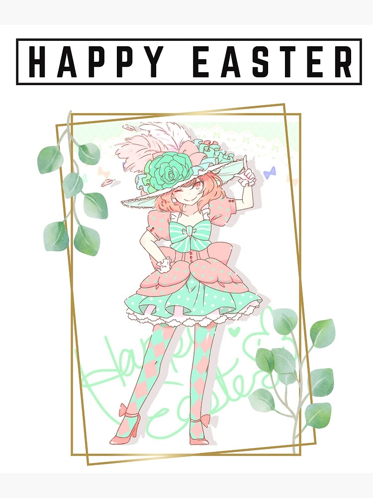 "Happy Easter Anime Girl " Poster for Sale by Theanimebubble | Redbubble