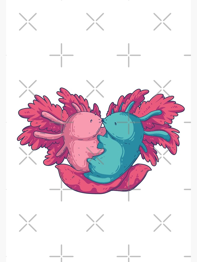 "AXOLOTL HEART" Poster for Sale by DiscoVibes | Redbubble