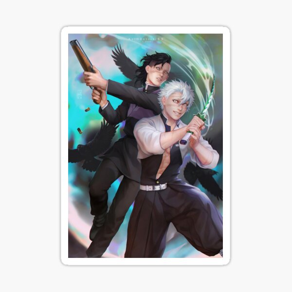 "Sanemi Shinazugawa and Genya Shinazugawa" Sticker by Alamiarts | Redbubble