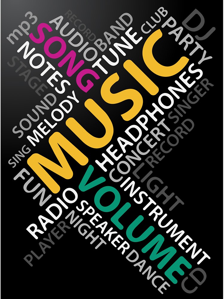 "Music Word Collage " Sticker for Sale by awalite1956 | Redbubble