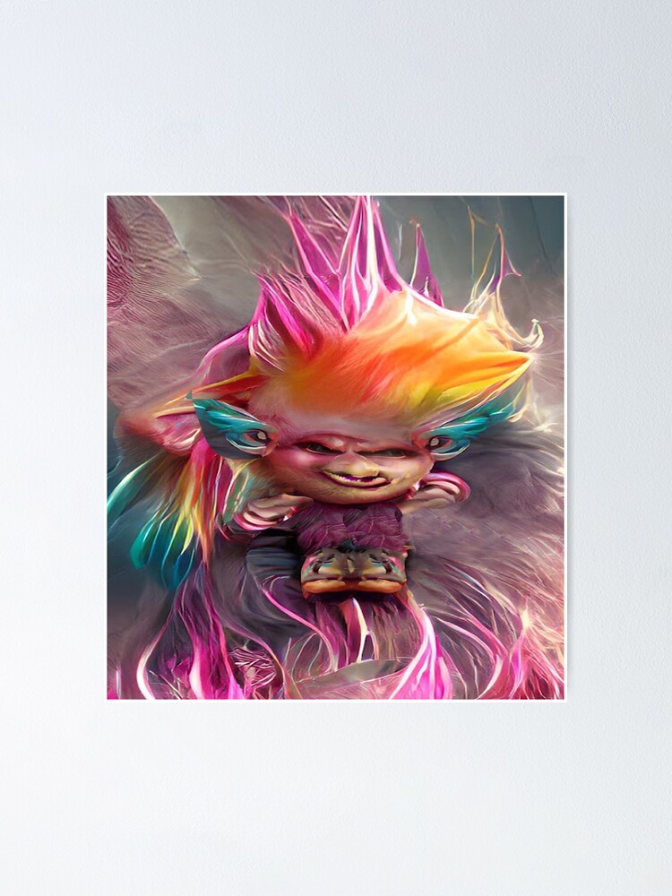 "Cute and Creepy Rainbow Troll" Poster for Sale by CattlettArt | Redbubble