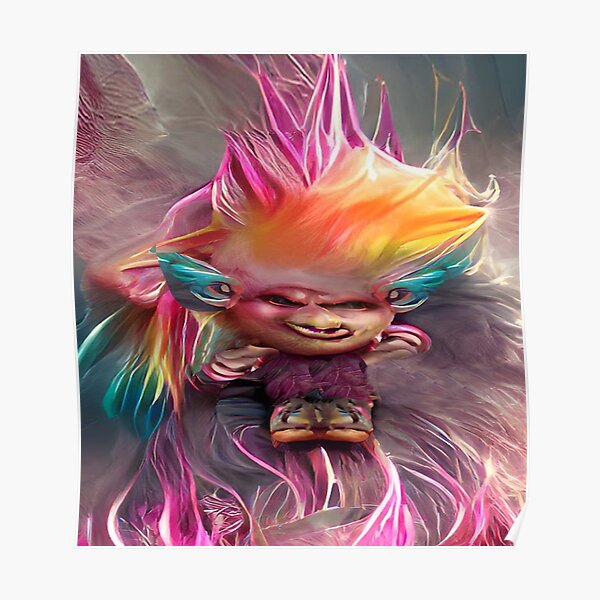 "Cute and Creepy Rainbow Troll" Poster for Sale by CattlettArt | Redbubble