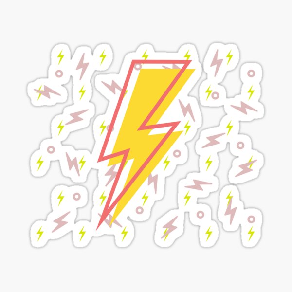 "80s Retro Lightning Bolt" Sticker by KilllerQueeen | Redbubble