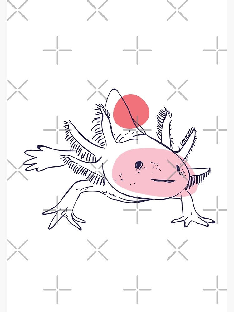 "JAPANESE AXOLOTL " Poster for Sale by DiscoVibes | Redbubble
