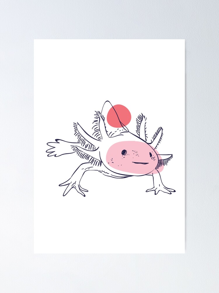 "JAPANESE AXOLOTL " Poster for Sale by DiscoVibes | Redbubble