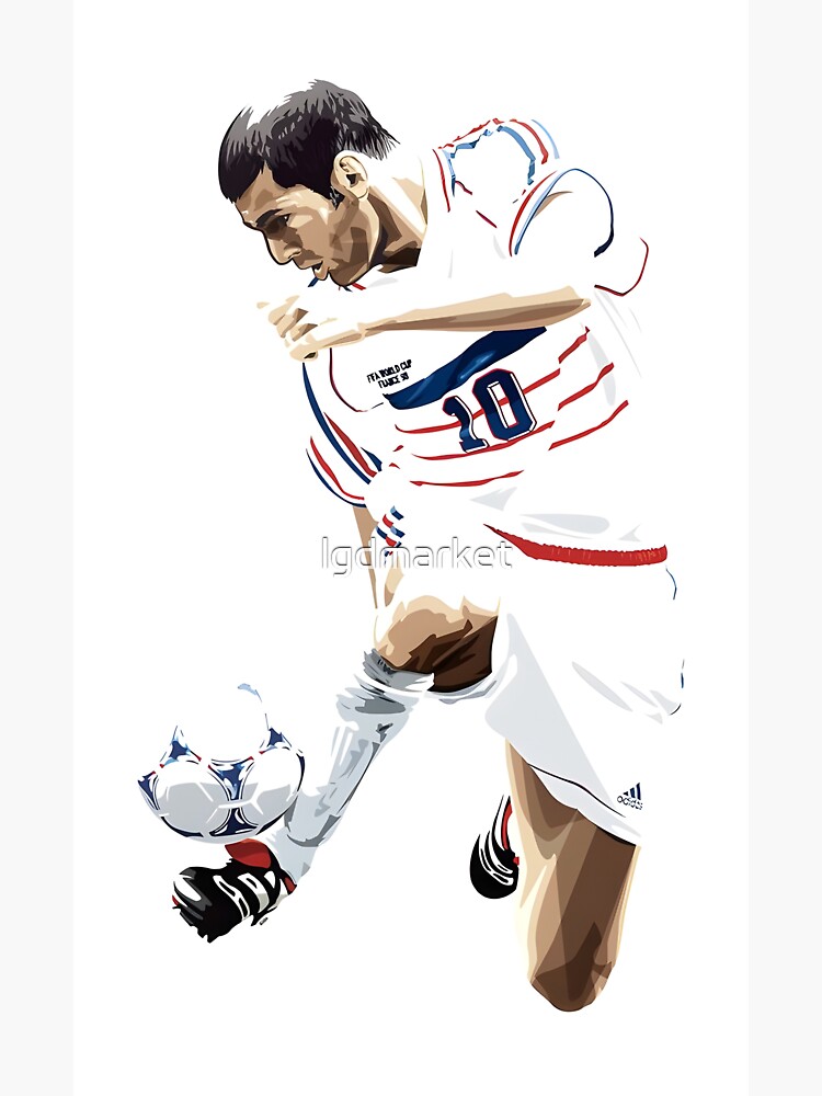 "Zinedine Zidane in action" Sticker for Sale by lgdmarket | Redbubble