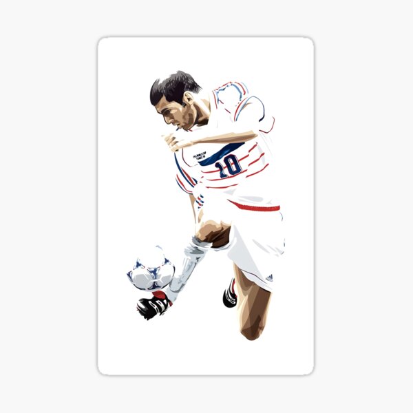 "Zinedine Zidane in action" Sticker for Sale by lgdmarket | Redbubble