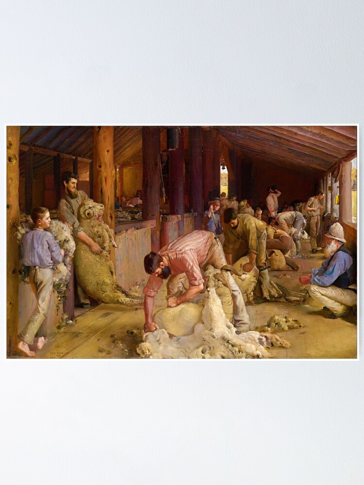 "Shearing the Rams by Tom Roberts (1890)" Poster for Sale by allhistory ...