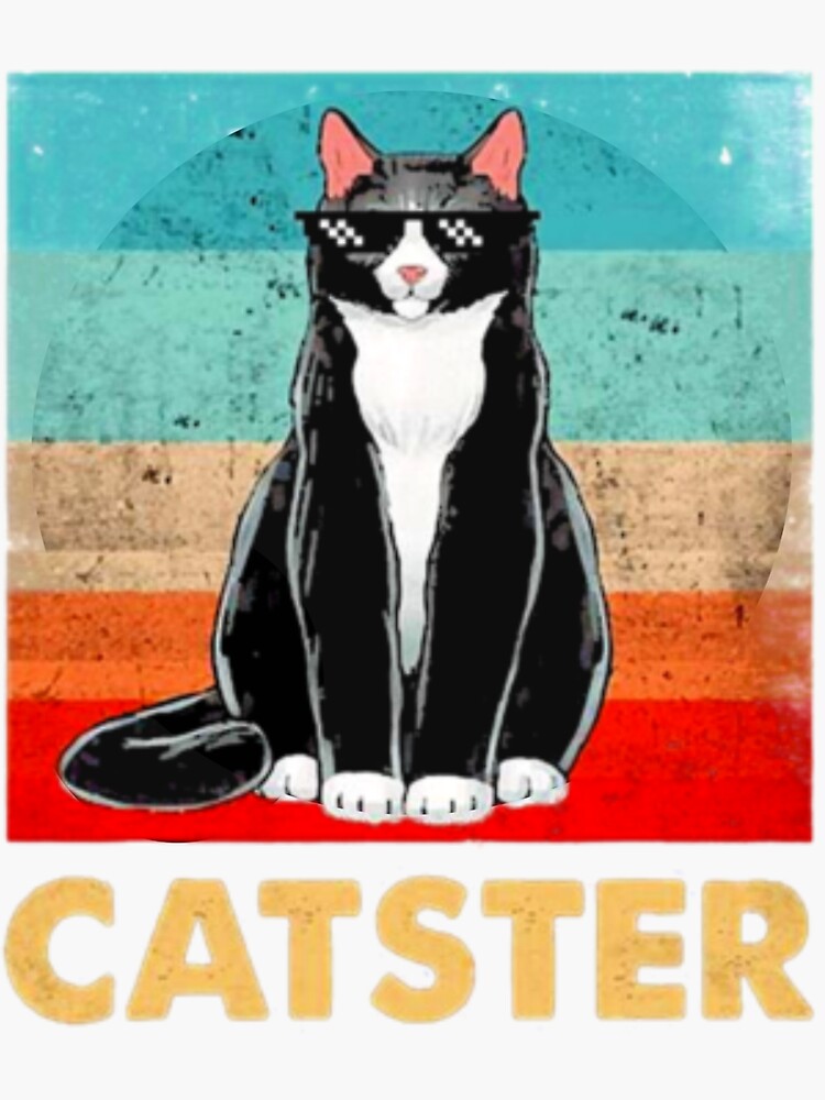 "Catster Cats Gangster Costume Retro Vintage Gangster Cat" Sticker by ...