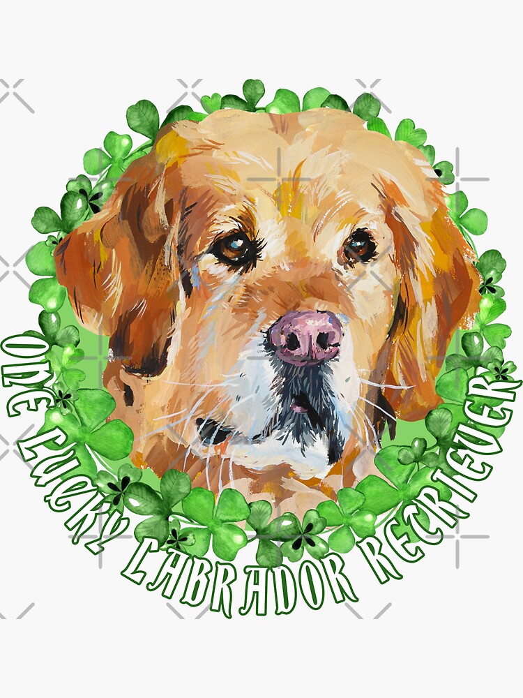 "One Lucky Labrador Retriever Funny St. Patrick Dog " Sticker by ...