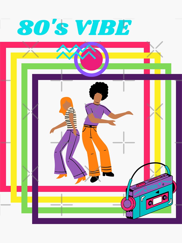 "Awesome Retro 80's Vibe" Sticker by Bermygirl | Redbubble