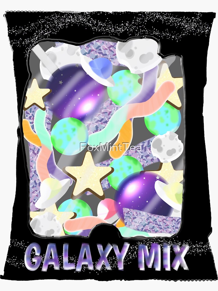"Galaxy Mix Candies" Sticker for Sale by FoxMintTea | Redbubble