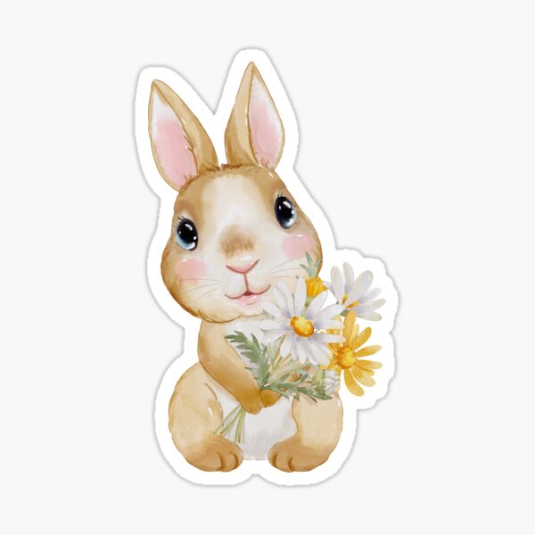 "Happy Rabbit" Sticker by rurudesign | Redbubble