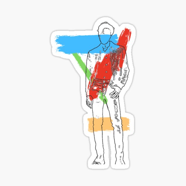 "J-Hope Color Splash Outline" Sticker by trinityroses | Redbubble