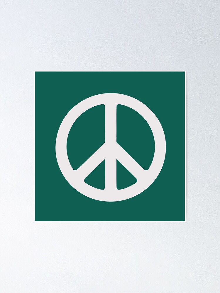 "Teal and white peace symbol " Poster for Sale by DemonicGloom | Redbubble