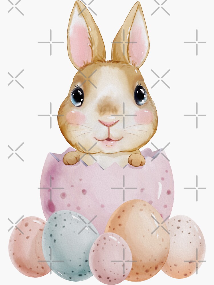 "Happy Rabbit" Sticker by rurudesign | Redbubble