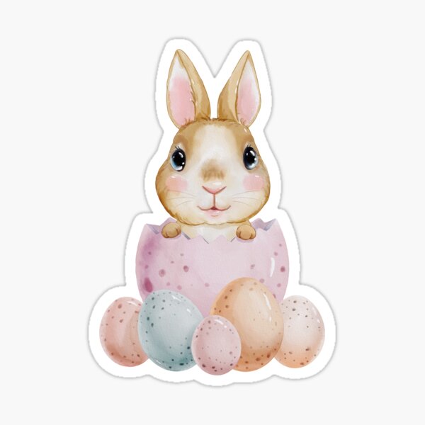 "Happy Rabbit" Sticker by rurudesign | Redbubble