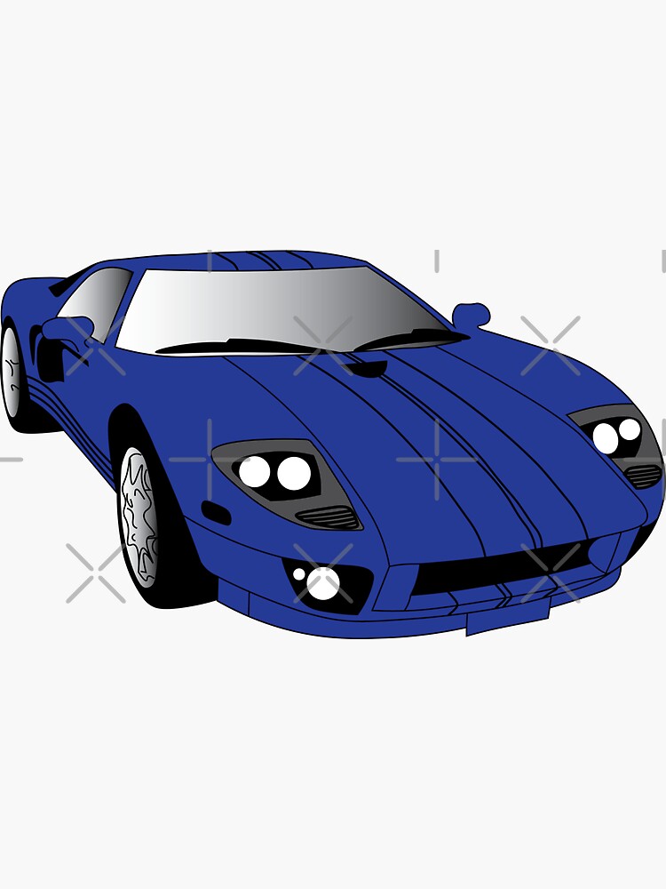 "Blue car" Sticker by mixtape80 | Redbubble