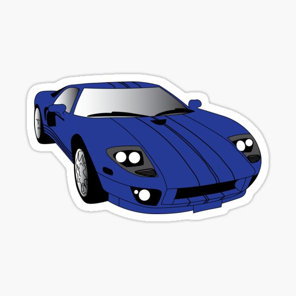 "Blue car" Sticker by mixtape80 | Redbubble