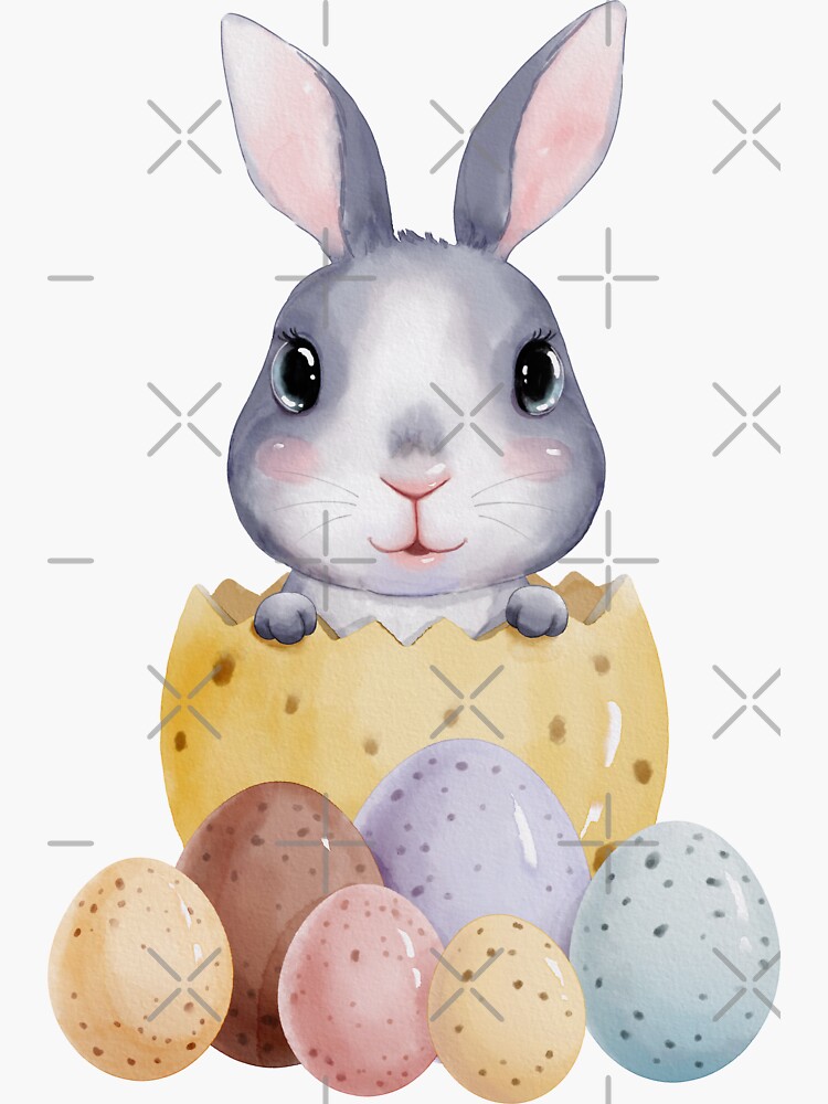 "Happy Rabbit" Sticker for Sale by rurudesign | Redbubble