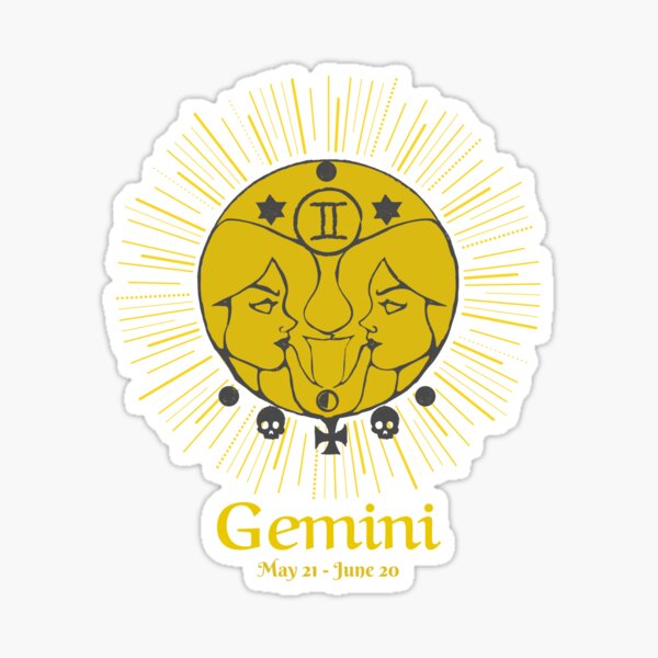 "Gemini Zodiac Sign" Sticker by Hes-Designs | Redbubble