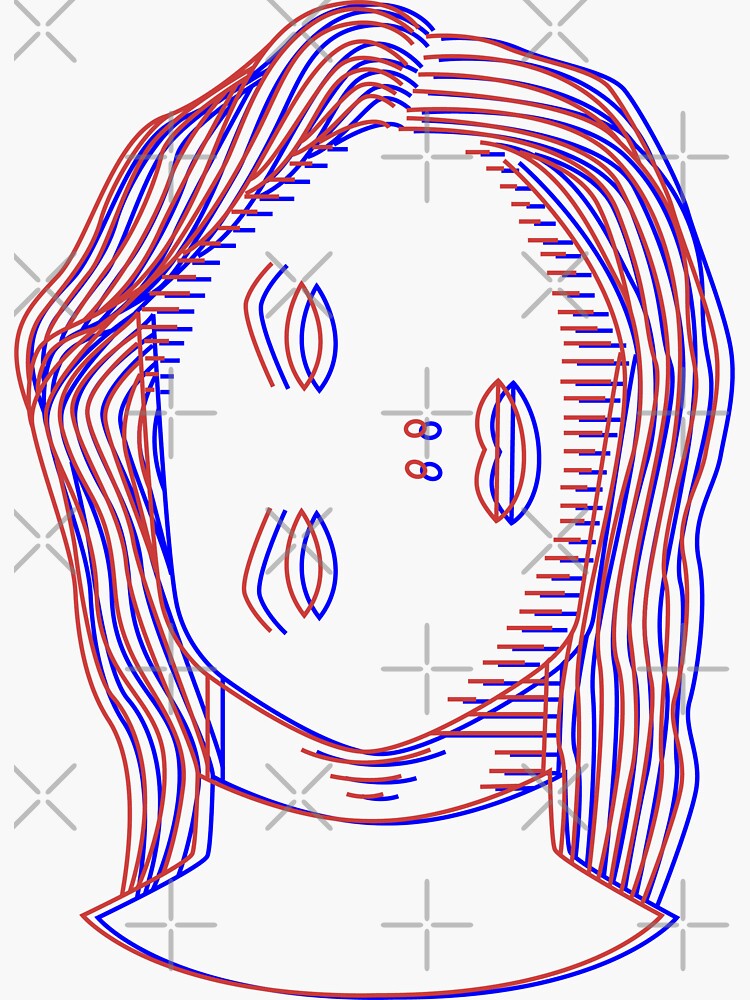 "Creepy Line Art" Sticker by emlyscdesigns | Redbubble