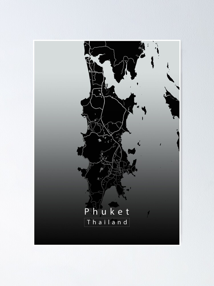 "Phuket Thailand Island Map dark" Poster for Sale by Robin-Niemczyk ...