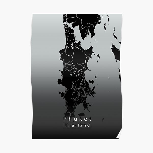 "Phuket Thailand Island Map dark" Poster for Sale by Robin-Niemczyk ...
