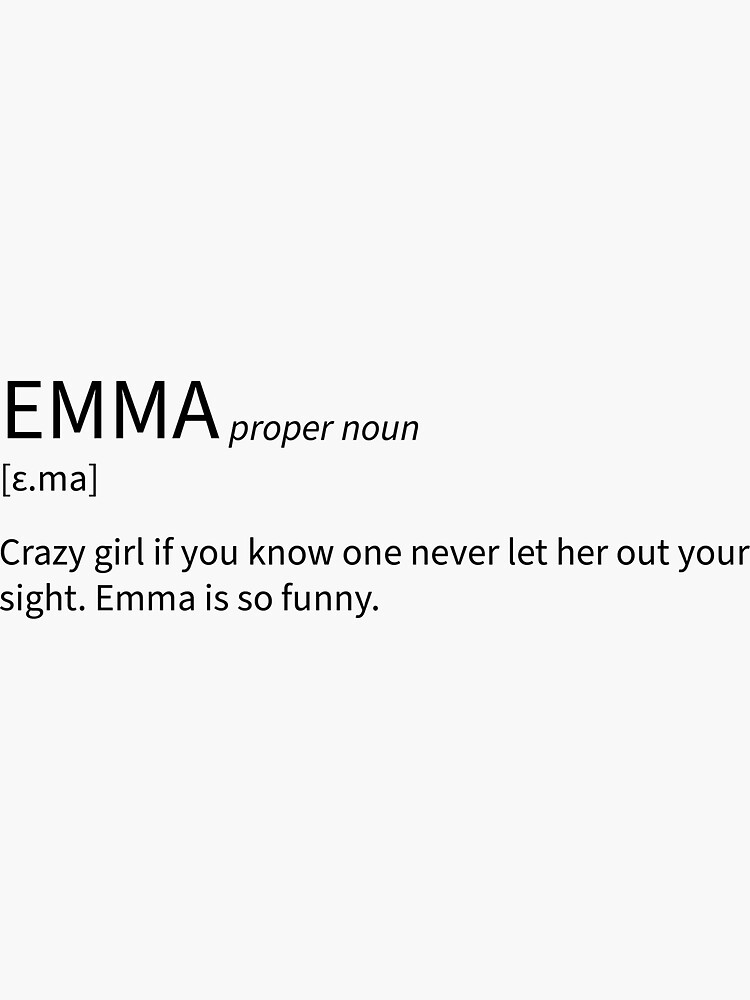 "Emma definition" Sticker by Neptunay | Redbubble