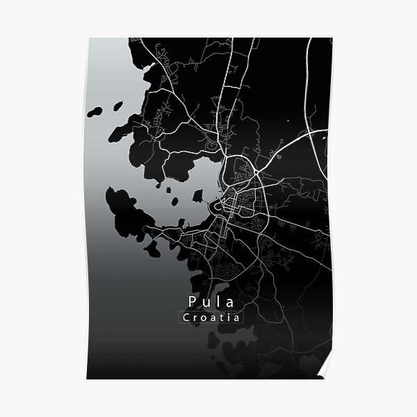 "Pula Croatia City Map dark" Poster for Sale by Robin-Niemczyk | Redbubble