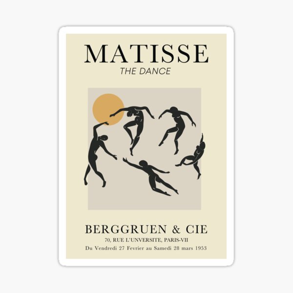 "Henri Matisse The Dance Exhibition Poster" Sticker by Artone369 ...