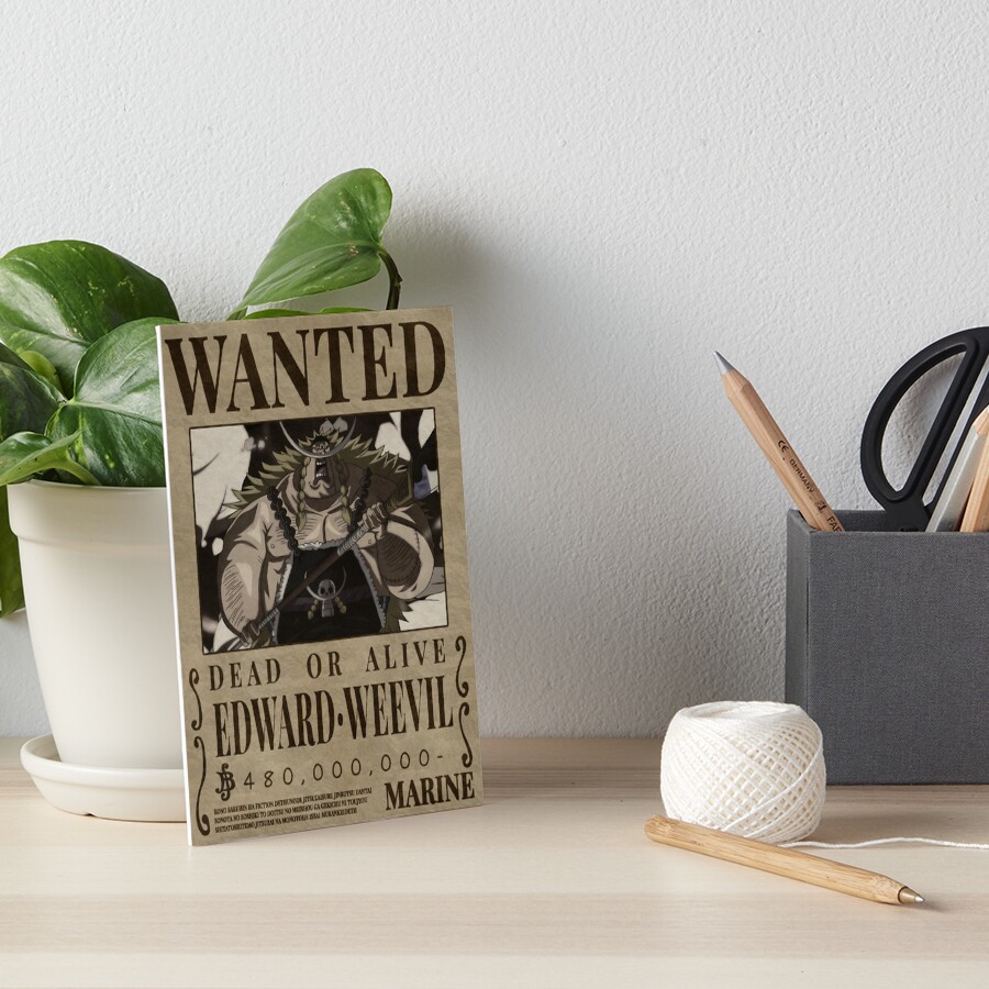 "Edward Weevil Wanted One Piece Bounty Poster" Art Board Print by ...
