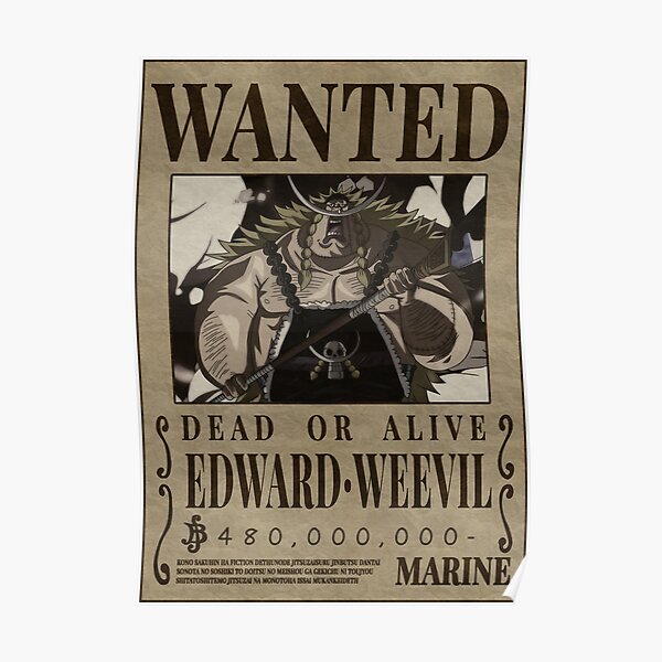 Póster «Edward Weevil Wanted One Piece Bounty Poster» de OnePieceWanted ...