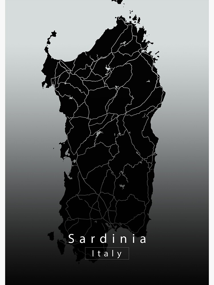 "Sardinia Italy Island Map dark" Poster for Sale by Robin-Niemczyk ...