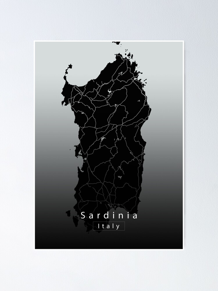 "Sardinia Italy Island Map dark" Poster for Sale by Robin-Niemczyk ...