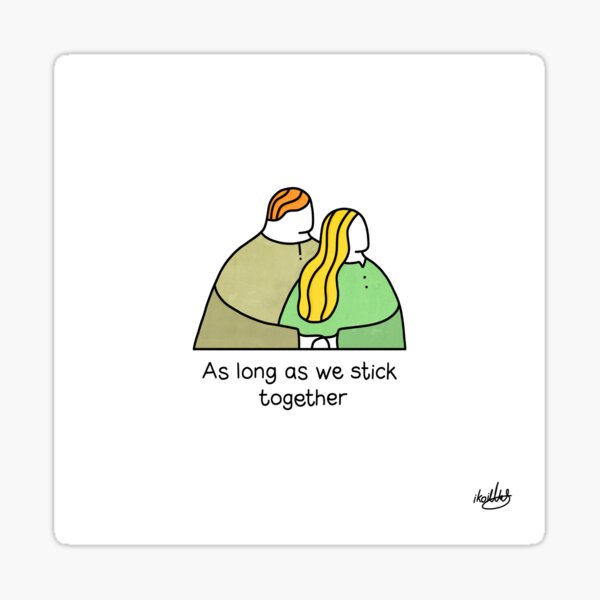 "Stick Together" Sticker by ikoillustrates | Redbubble