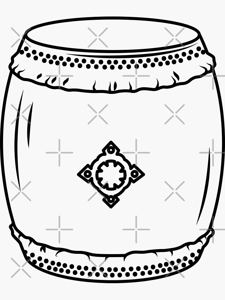 "Minimalistic Okinawan Daiko Drum" Sticker for Sale by HeyOki | Redbubble