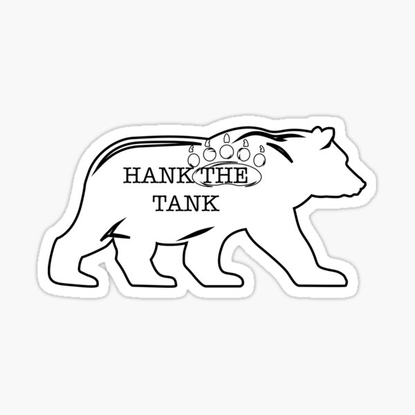 "Hank The Tank Bear (Republic Of Hank)" Sticker by FlamoArt | Redbubble