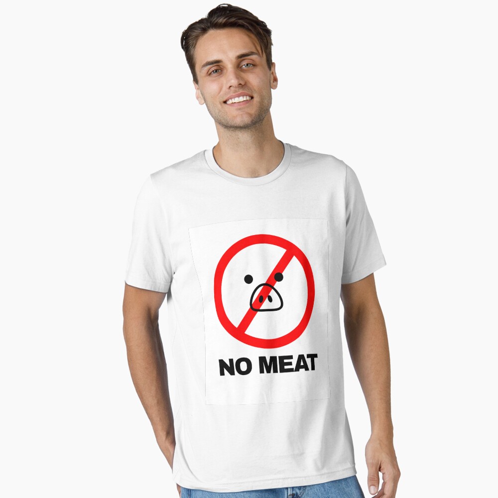 "No meat, meatless, meat free, no bacon and vegan symbol" Sticker for ...