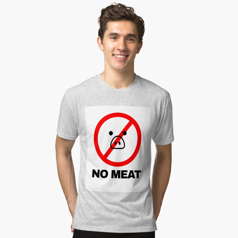 "No meat, meatless, meat free, no bacon and vegan symbol" Sticker for ...