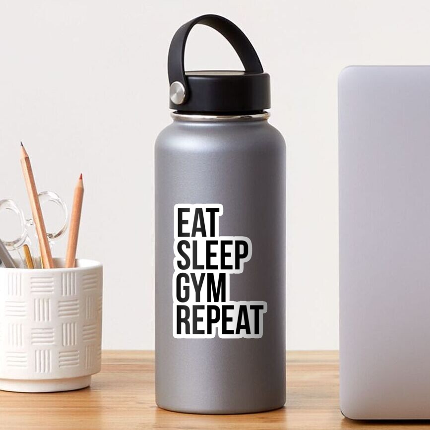 "Eat Sleep Gym Repeat" Sticker by treasuregnome | Redbubble