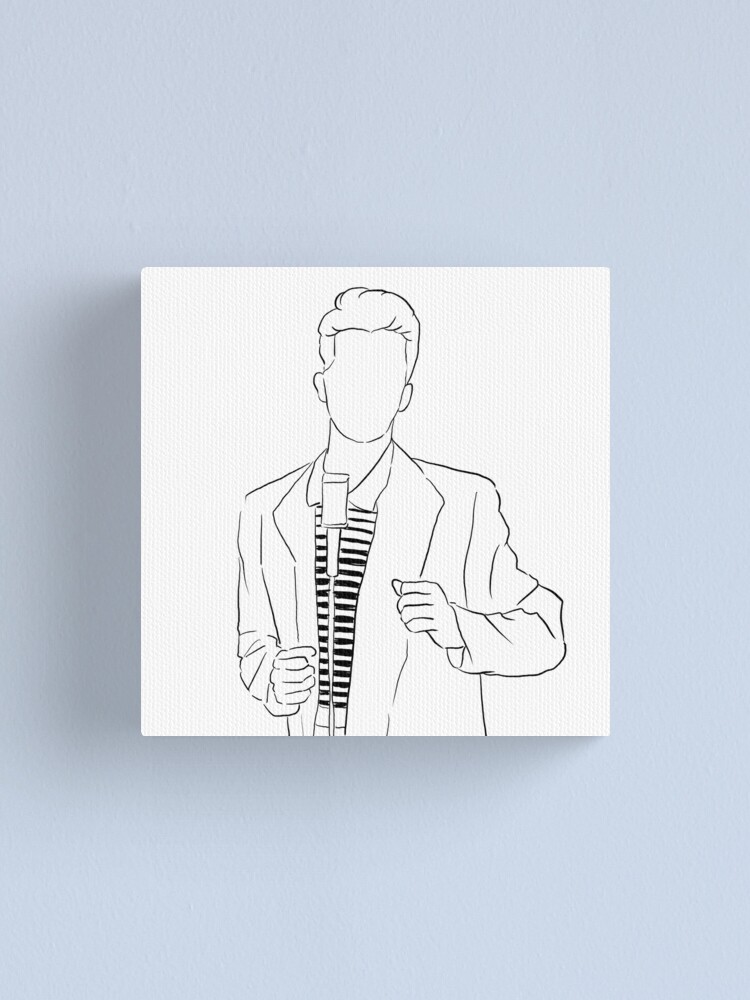 "Rickroll lineart" Canvas Print for Sale by Jets-Emporium | Redbubble