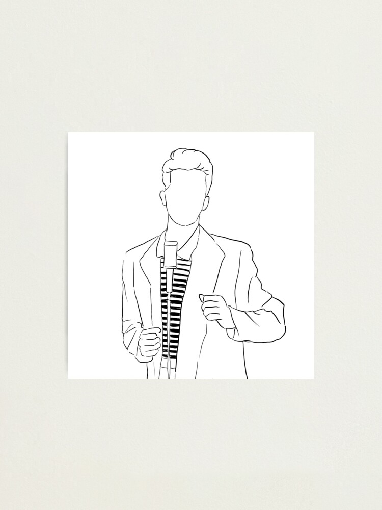 "Rickroll lineart" Photographic Print for Sale by Jets-Emporium | Redbubble