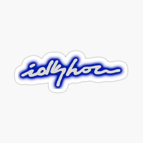 "Blue IDKHOW Neon Sign" Sticker for Sale by andreadkc | Redbubble