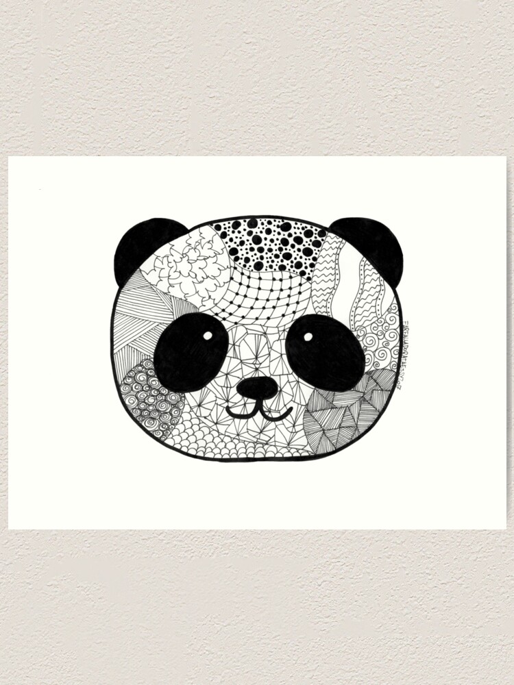 "Panda draw zentangle" Art Print for Sale by FARFALLADORATA | Redbubble