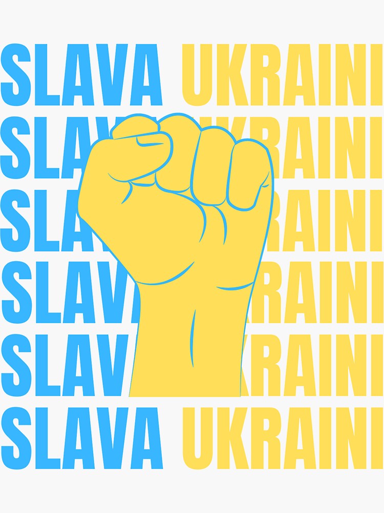 "SLAVA UKRAINE" Sticker by DEEZSIGNN | Redbubble