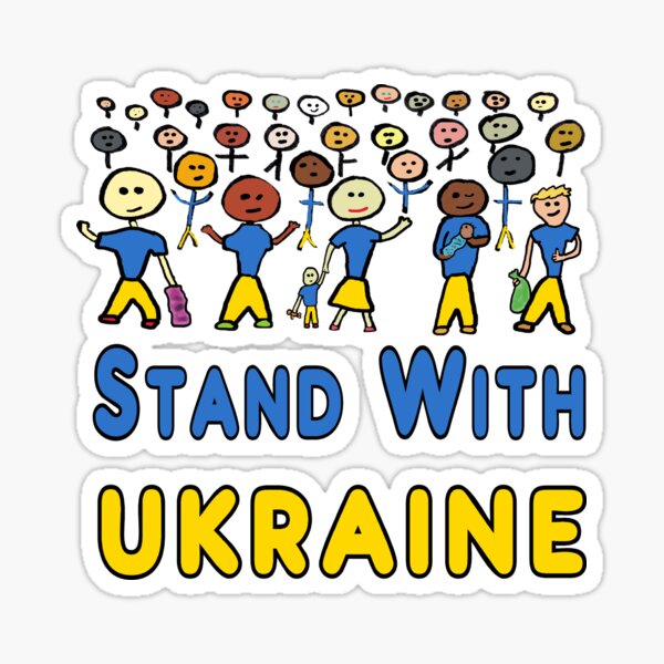 "Stand With Ukraine" Sticker for Sale by Mark-Ewbie | Redbubble