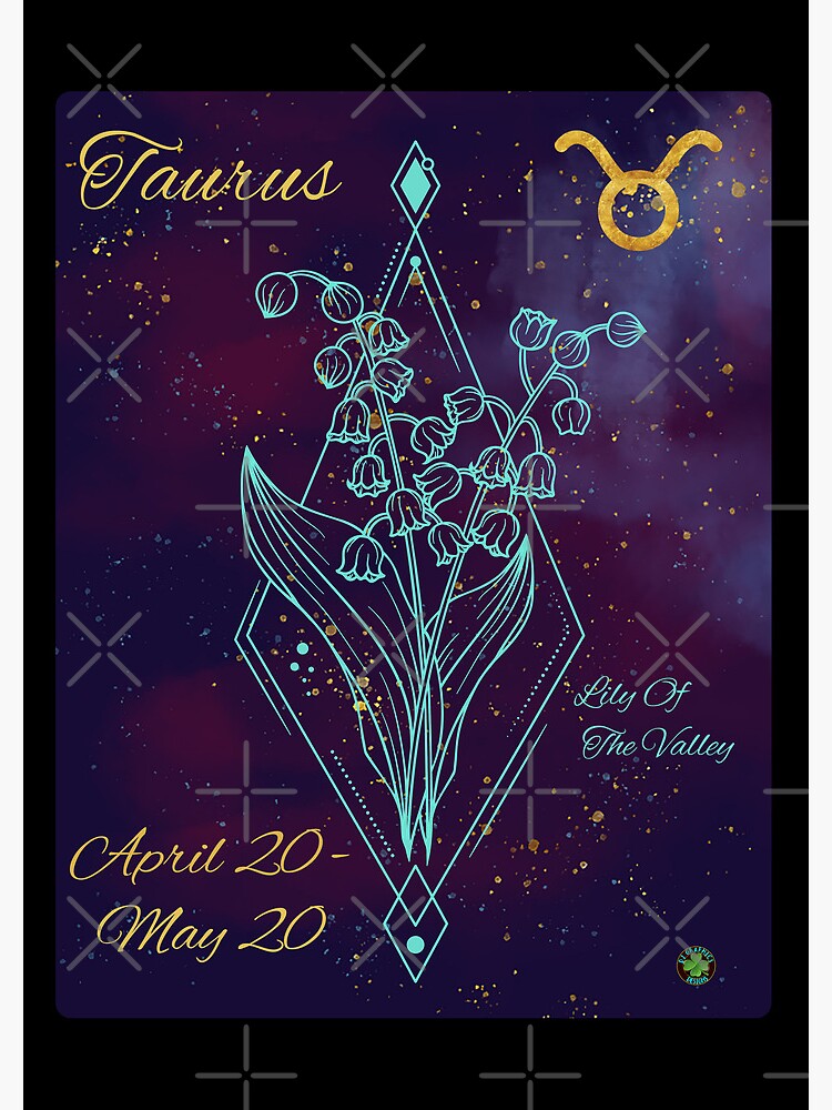 "Taurus Zodiac Sign May Birth Month Flower Lily of the Valley Night Sky ...